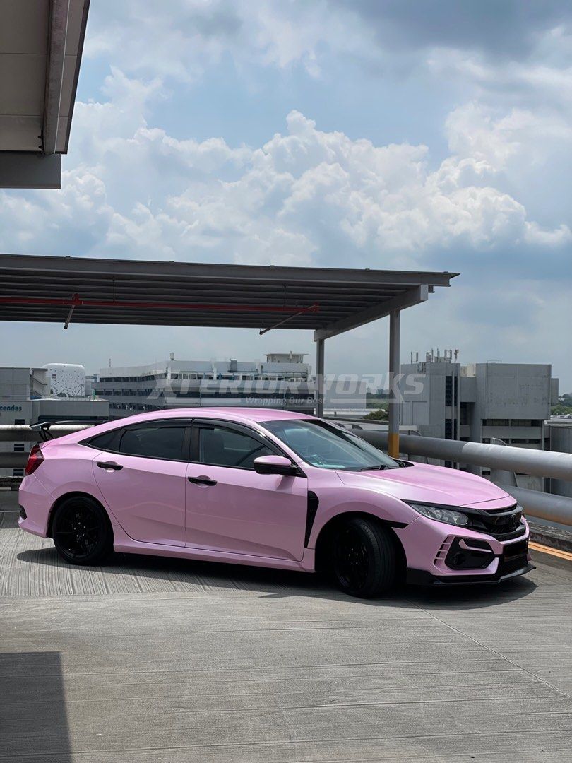 Honda Civic FC in Macaron Taffy Pink full wrap, Car Accessories ...