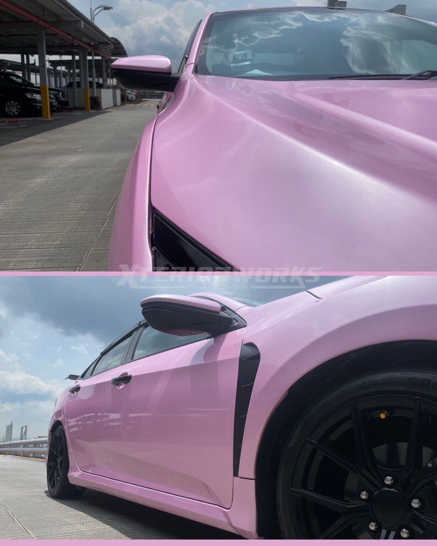 Honda Civic FC in Macaron Taffy Pink full wrap, Car Accessories ...