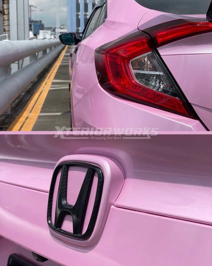 Honda Civic FC in Macaron Taffy Pink full wrap, Car Accessories ...