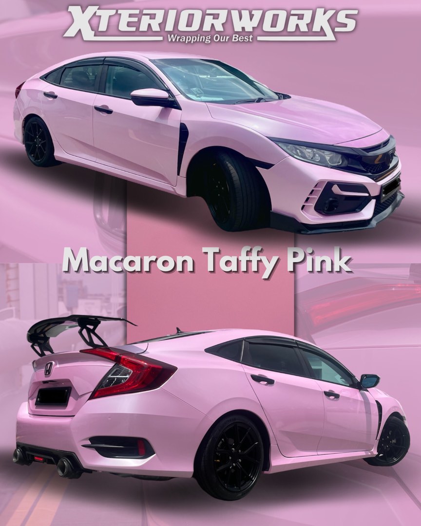 Honda Civic FC in Macaron Taffy Pink full wrap, Car Accessories ...
