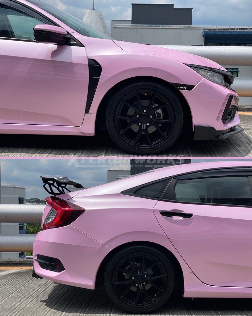 Honda Civic FC in Macaron Taffy Pink full wrap, Car Accessories ...