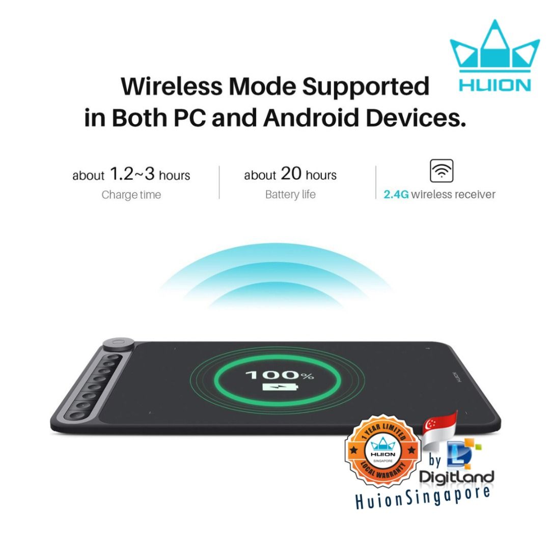 Huion Inspiroy Dial Q620M Drawing Pen Tablet Battery-Free Stylus ...