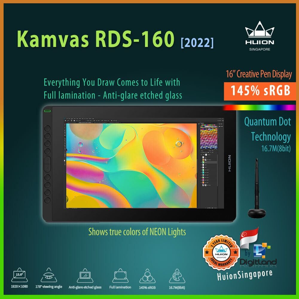 Huion Singapore Kamvas RDS[160] Creative Pen Display Drawing Tablet 2022, Computers & Tech ...