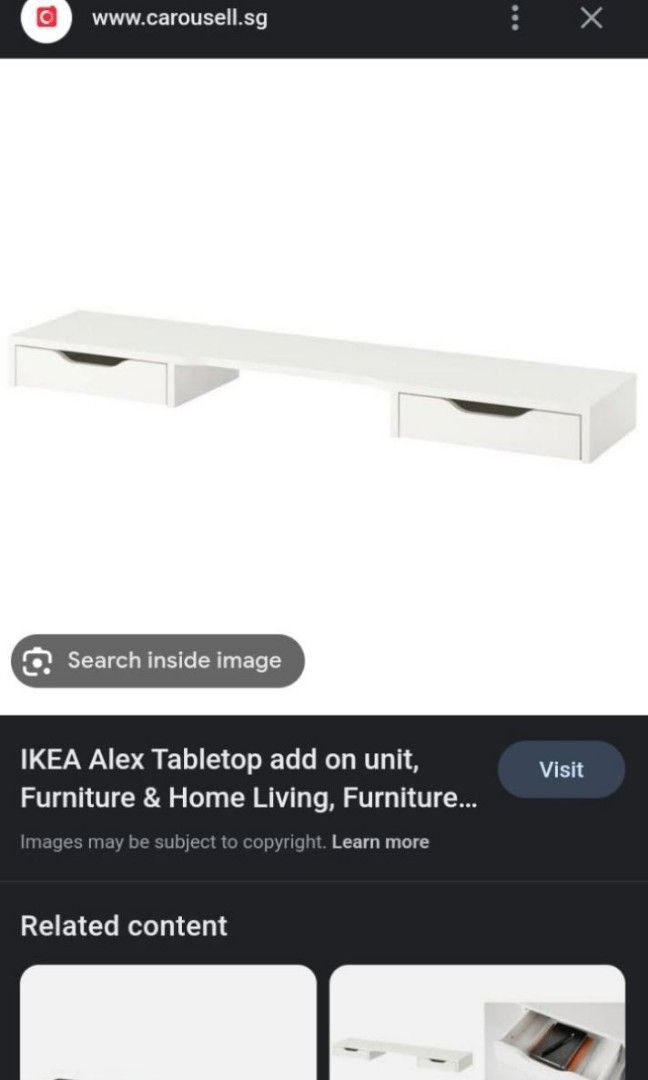 Ikea alex drawers add on unit for tabletop, Furniture & Home Living ...
