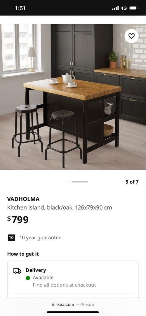 Ikea kitchen island, Furniture & Home Living, Furniture, Tables & Sets ...