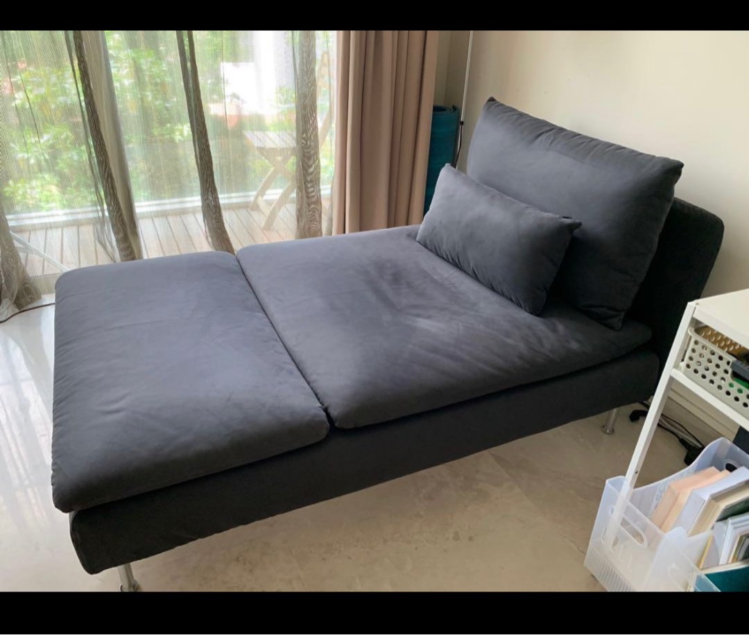 IKEA SODERHAMN Chaise Lounge, Samsta Dark Grey, Furniture & Home Living ...