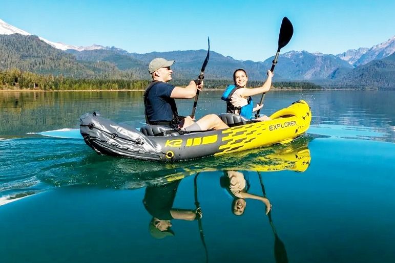 INTEX Inflatable Boat Explorer Kayak K2 Canoe. Bot Sampan, Sports ...