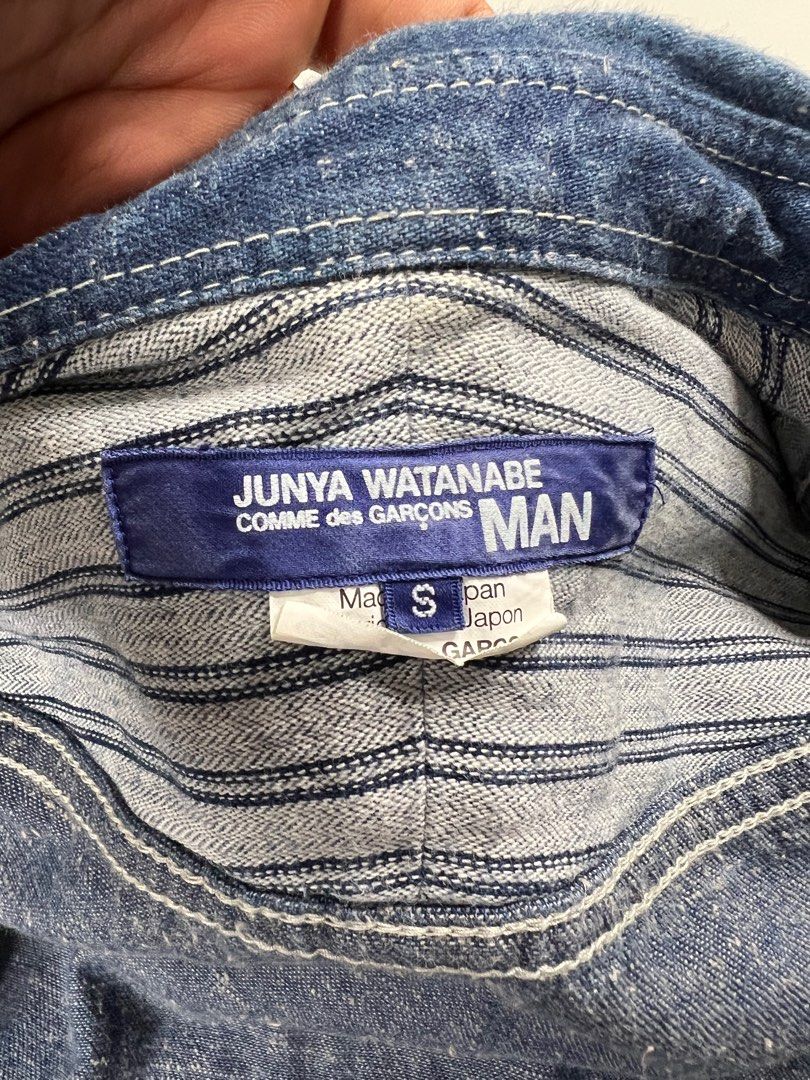 Junya Watanabe Rebuild Contrast Stitch Work Denim Shirt on Carousell