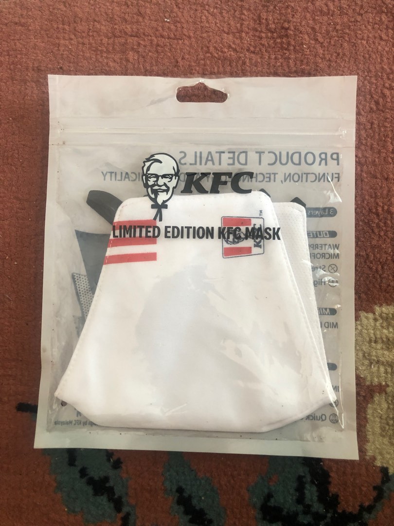 Kfc mask face, Health & Nutrition, Face Masks & Face Shields on Carousell