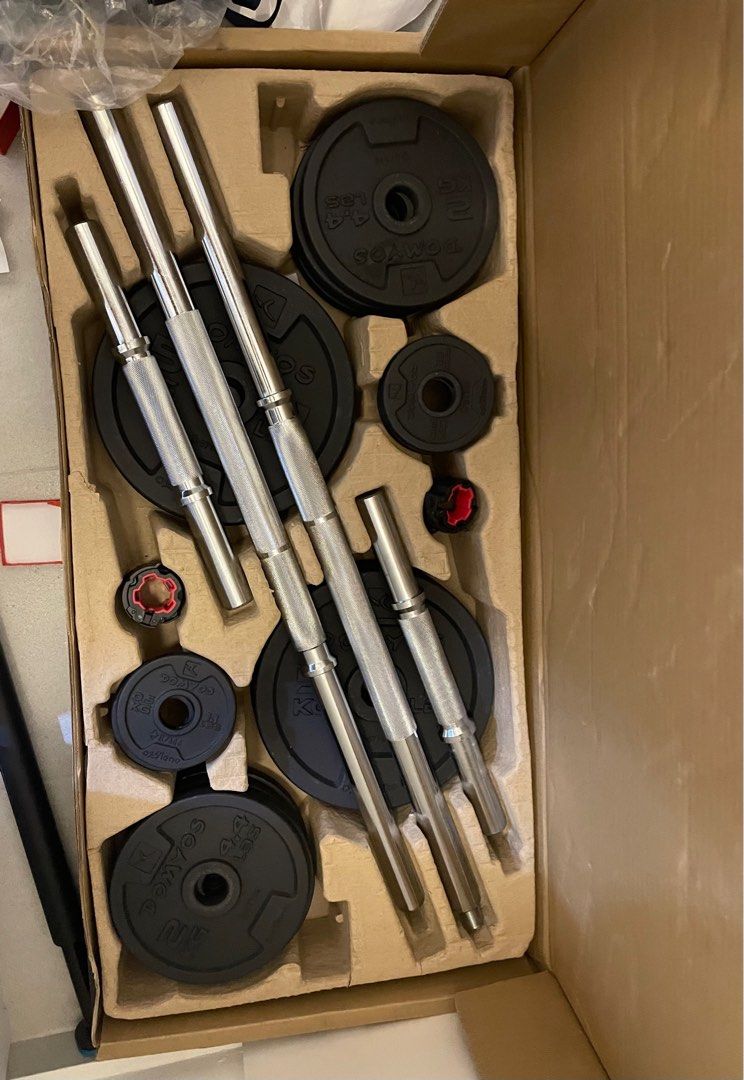 Kit Bar 50kg, Sports Equipment, Exercise & Fitness, Weights & Dumbbells ...