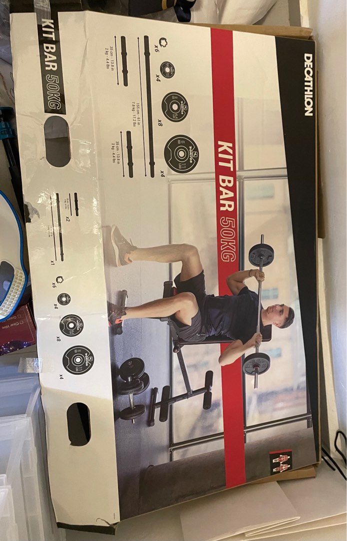 Kit Bar 50kg, Sports Equipment, Exercise & Fitness, Weights & Dumbbells ...
