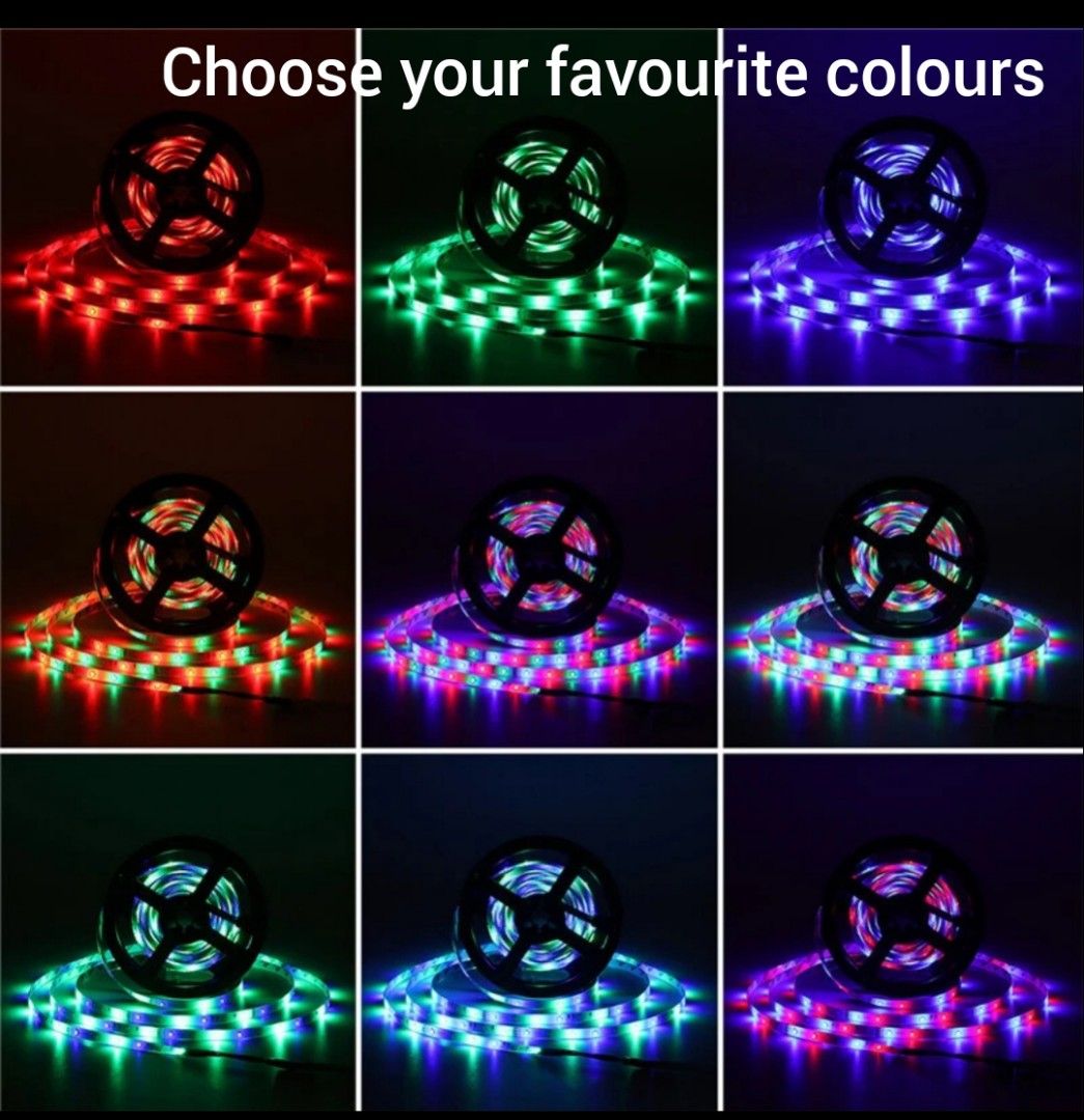 LED Strip Lights complete set plug and play multi colour, Furniture ...