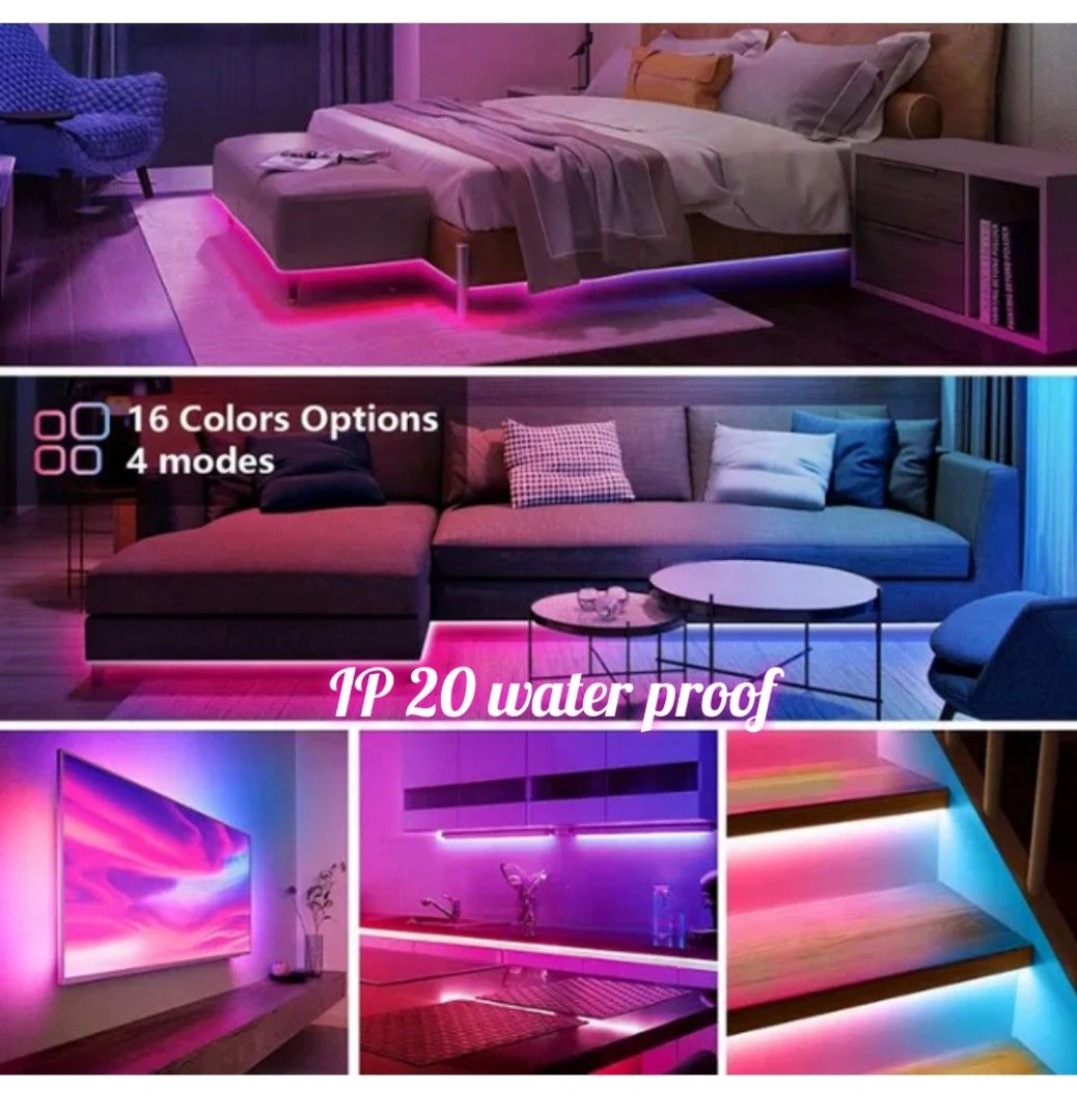 LED Strip Lights complete set plug and play multi colour, Furniture ...