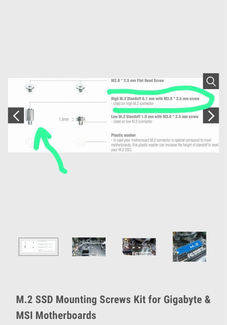 Looking for M.2 NVME SSD Standoff and screw that fits Gigabyte B450 ...