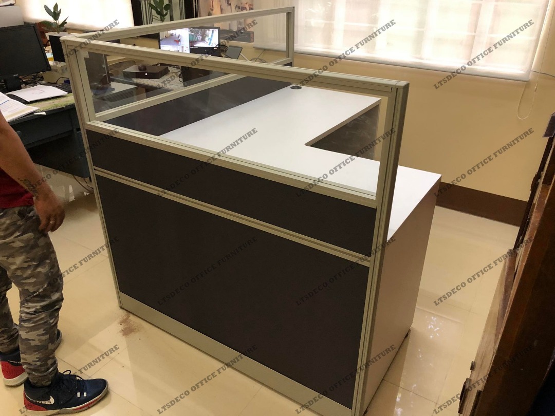 L-SHAPE MODULAR OFFICE PARTITION WORKSTATION TABLE FURNITURE on Carousell