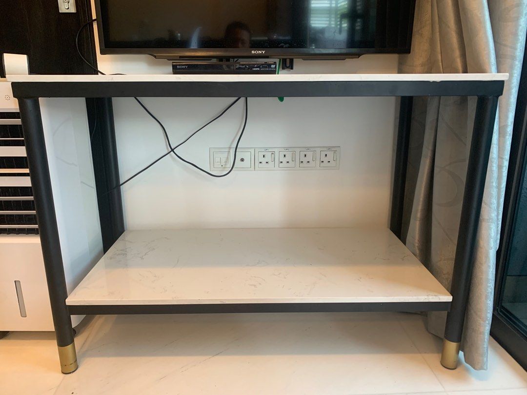 Luxury Modern Fish Tank Base - Iron brackets + marble table, Furniture ...