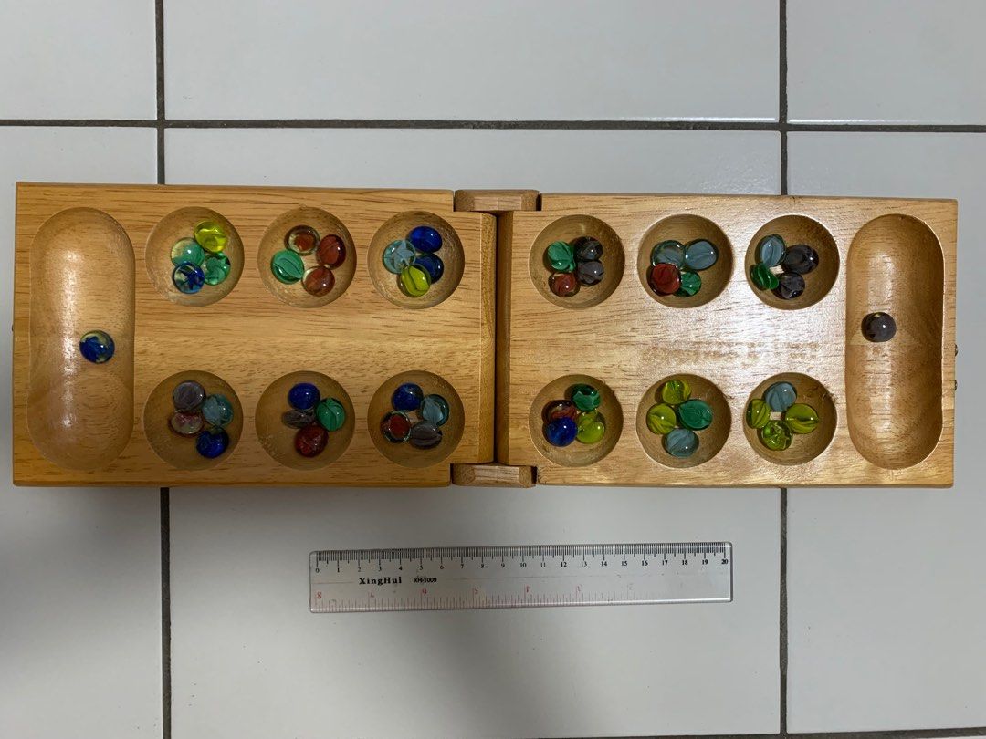 Vintage Mancala marble game wooden board, Hobbies & Toys, Toys & Games ...