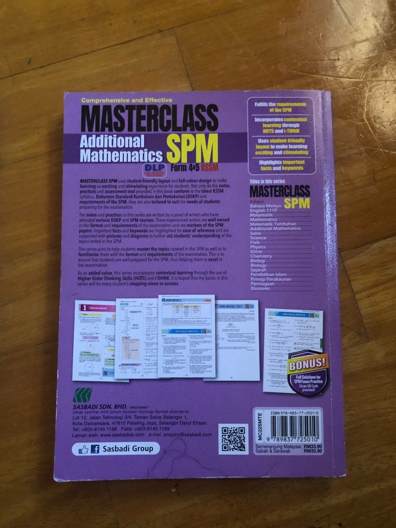 MASTERCLASS SPM REFERENCE BOOK, Hobbies & Toys, Books & Magazines ...
