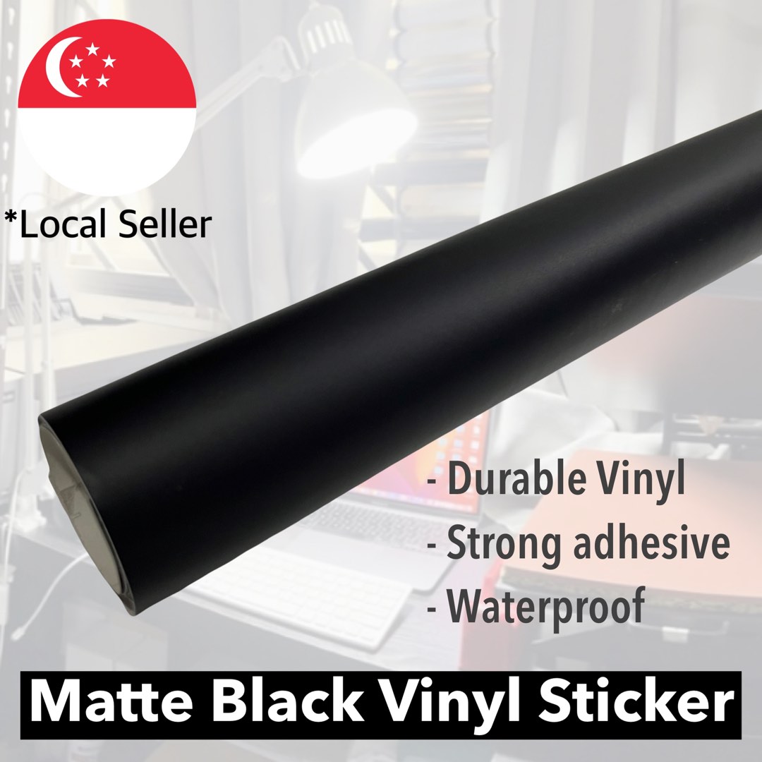 Matte Black Vinyl Sticker, Car Accessories, Accessories on Carousell