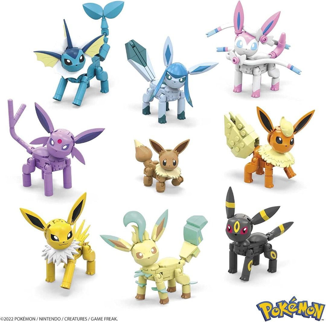 Mega Construx Pokemon Every Eevee Evolution! Buildable Eevee, Vaporeon ...