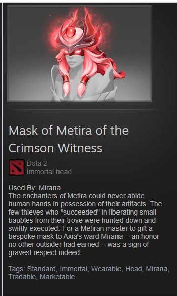 Mirana - Mask Of Metira Of The Crimson Witness Dota 2, Video Gaming ...