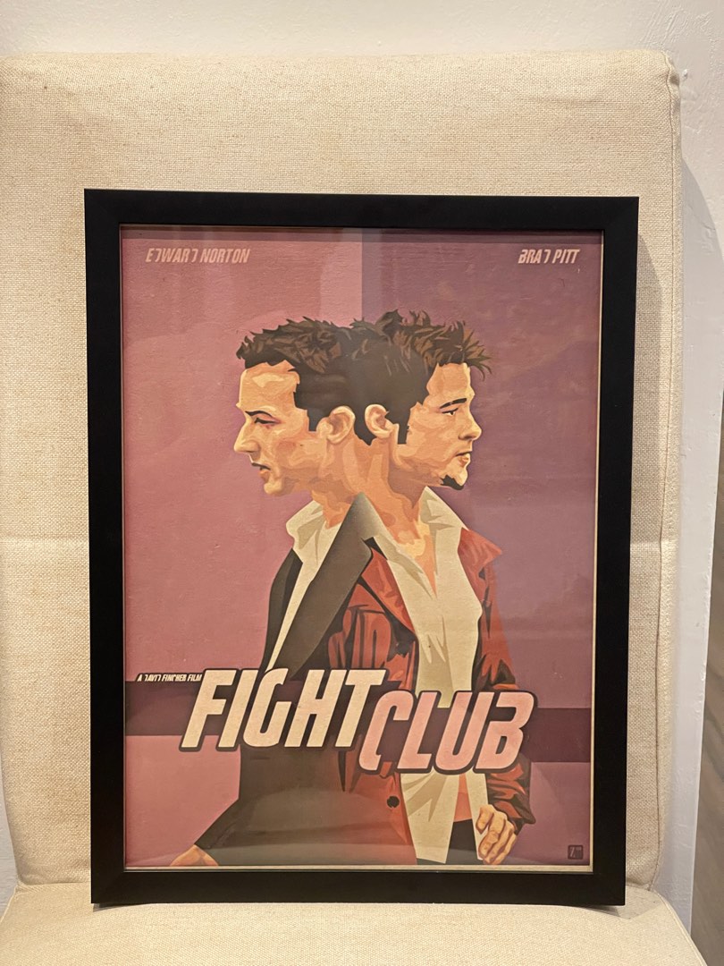 Movie poster “Fight Club” 32x42cm with frame, Furniture & Home Living ...