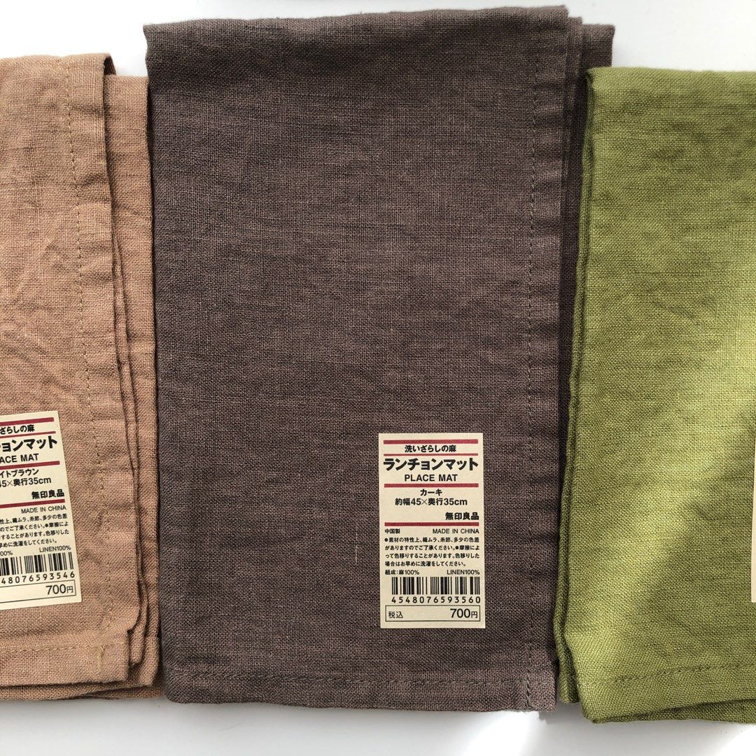 MUJI Linen Placemats and Coasters, Furniture & Home Living, Kitchenware ...