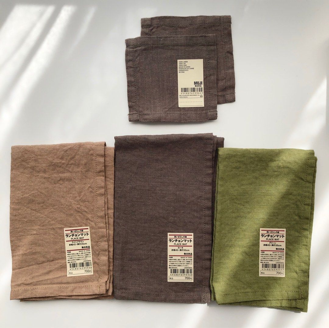 MUJI Linen Placemats and Coasters, Furniture & Home Living, Kitchenware ...