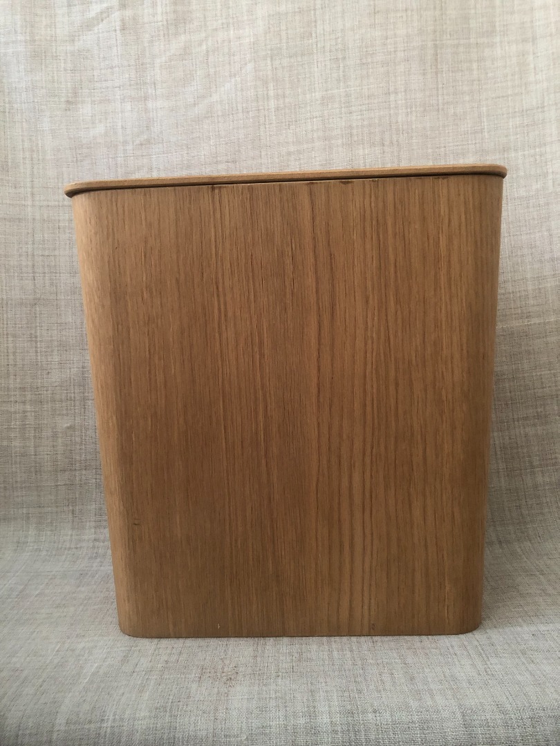 Muji Oak Dust Bin with Wire Frame (2 Pieces Available) on Carousell