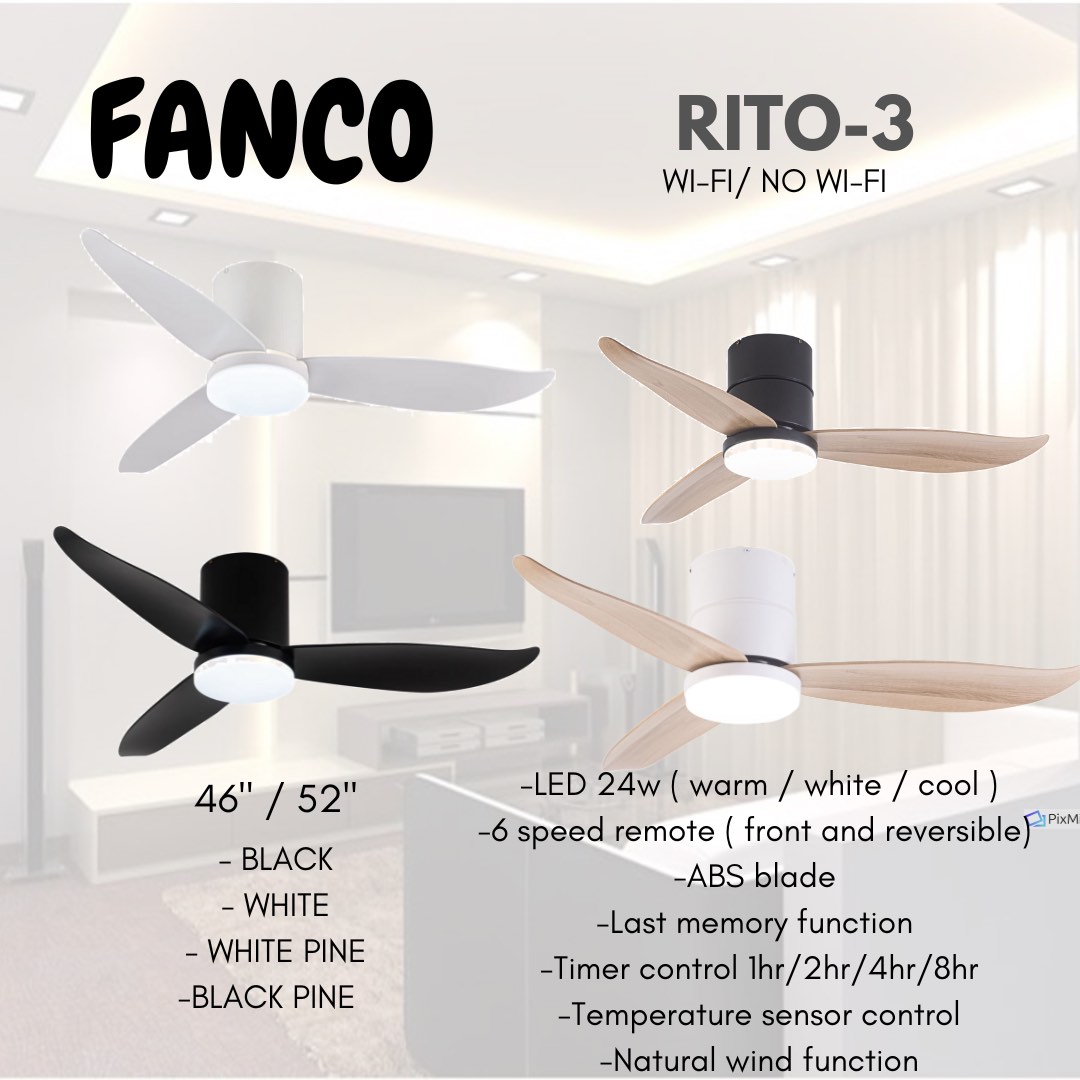 (New launch) Fanco rito 3 dc ceiling fan with light, Furniture & Home Living, Lighting & Fans ...