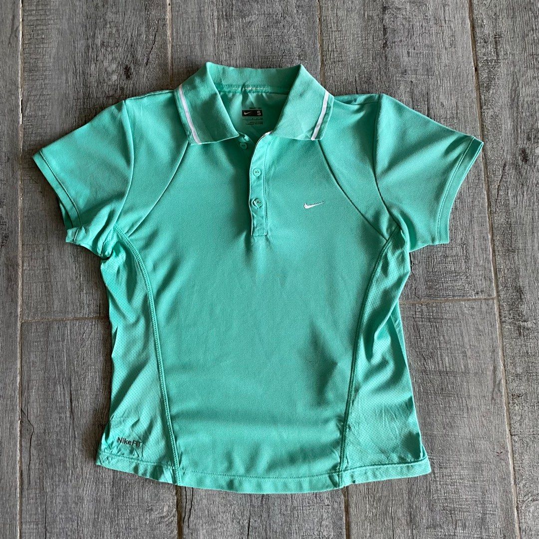 Nike drifit polo shirt Mint green basic logo on Carousell