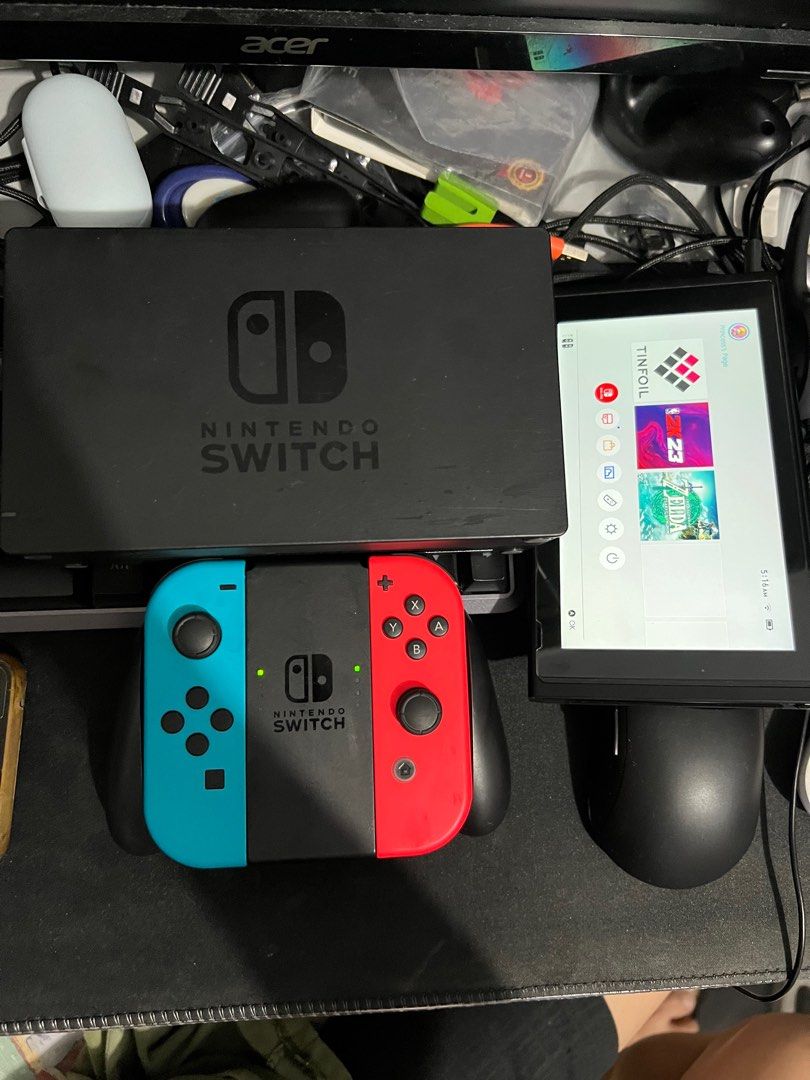 Nintendo switch v2 jailbreak 128gb, Video Gaming, Video Game Consoles ...