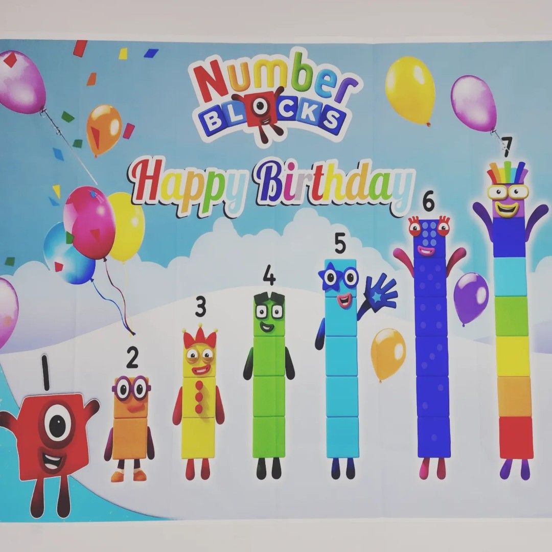 Numberblocks birthday backdrop / banner, Everything Else on Carousell