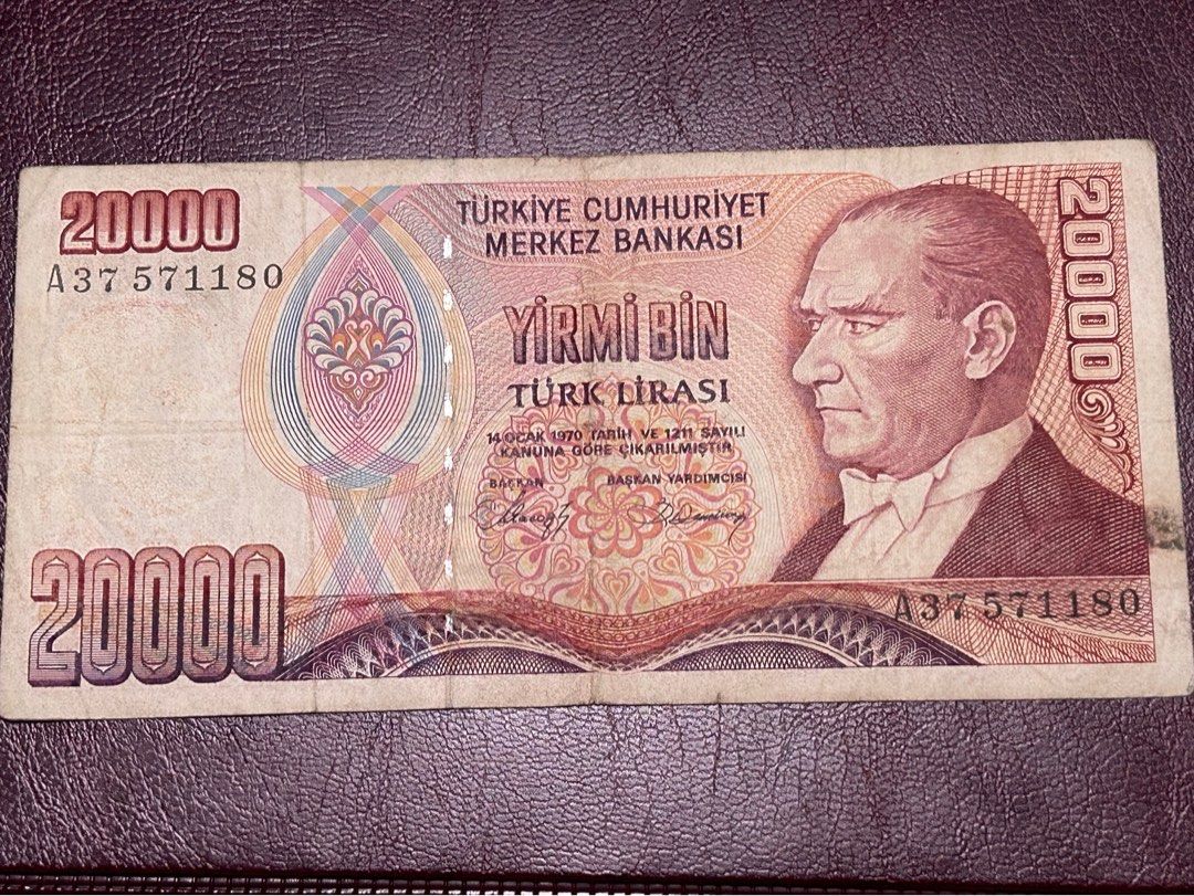 Old Turkish Lira 20,000, Hobbies & Toys, Memorabilia & Collectibles ...