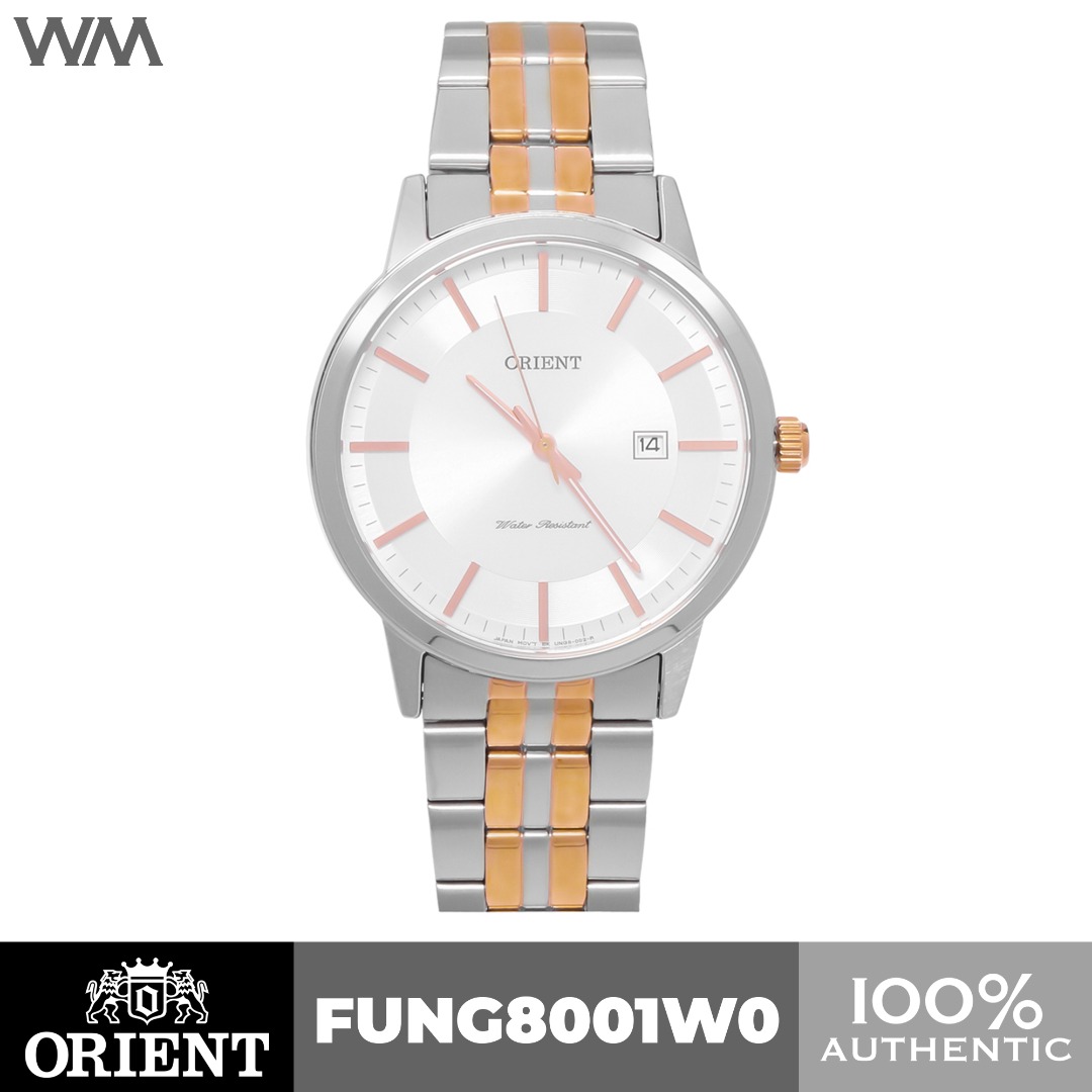 Orient Cuarzo Quartz Silver White Dial Two Tone Quartz Watch FUNG8001W0 ...