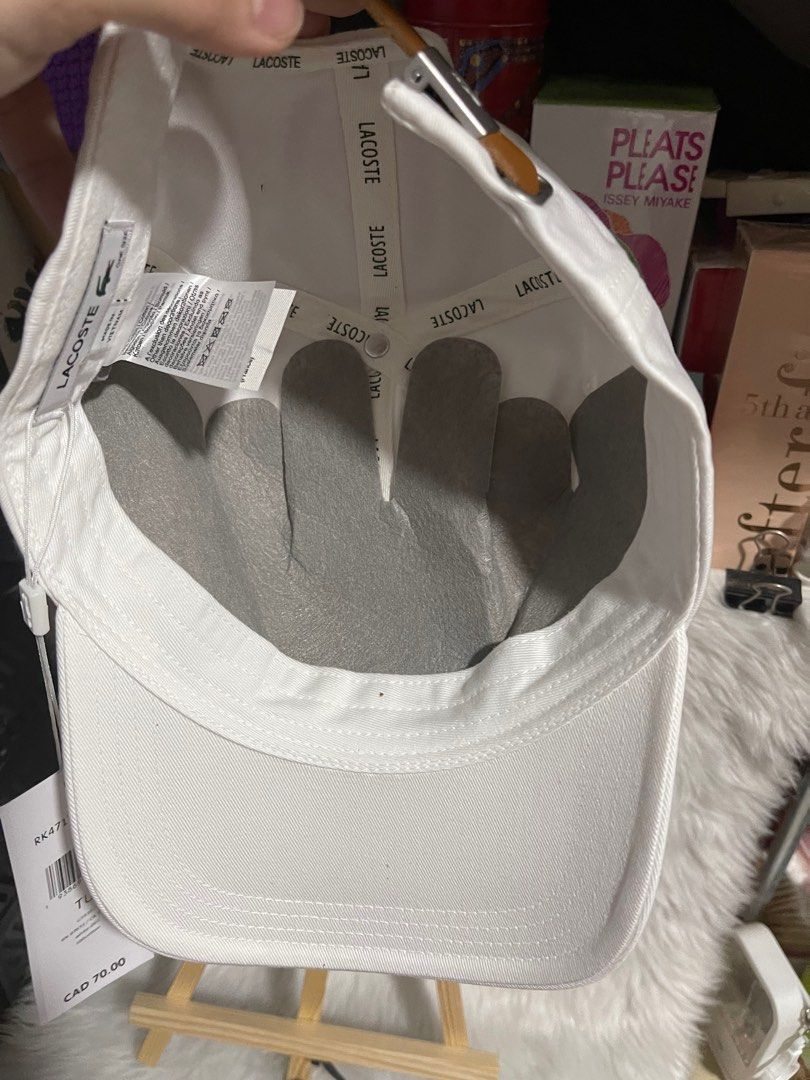 Original Lacoste White Cap, Men's Fashion, Watches & Accessories, Caps ...