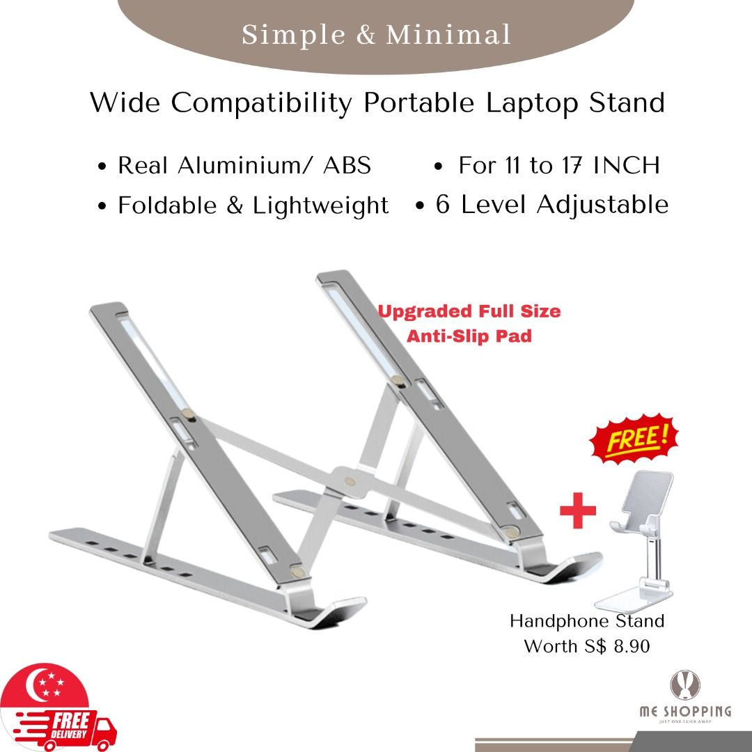 Original N3 Laptop Stand Adjustable Portable Foldable Aluminium Metal ...
