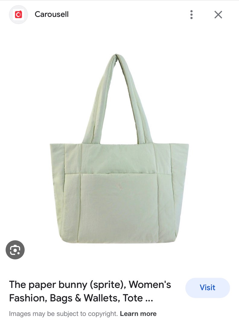 Paper bunny shopper/swing (sprite/husky), Women's Fashion, Bags ...