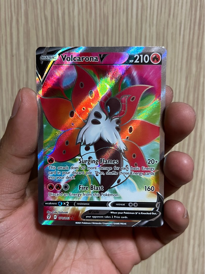 Pokemon TCG Full Art Volcarona, Hobbies & Toys, Toys & Games on Carousell