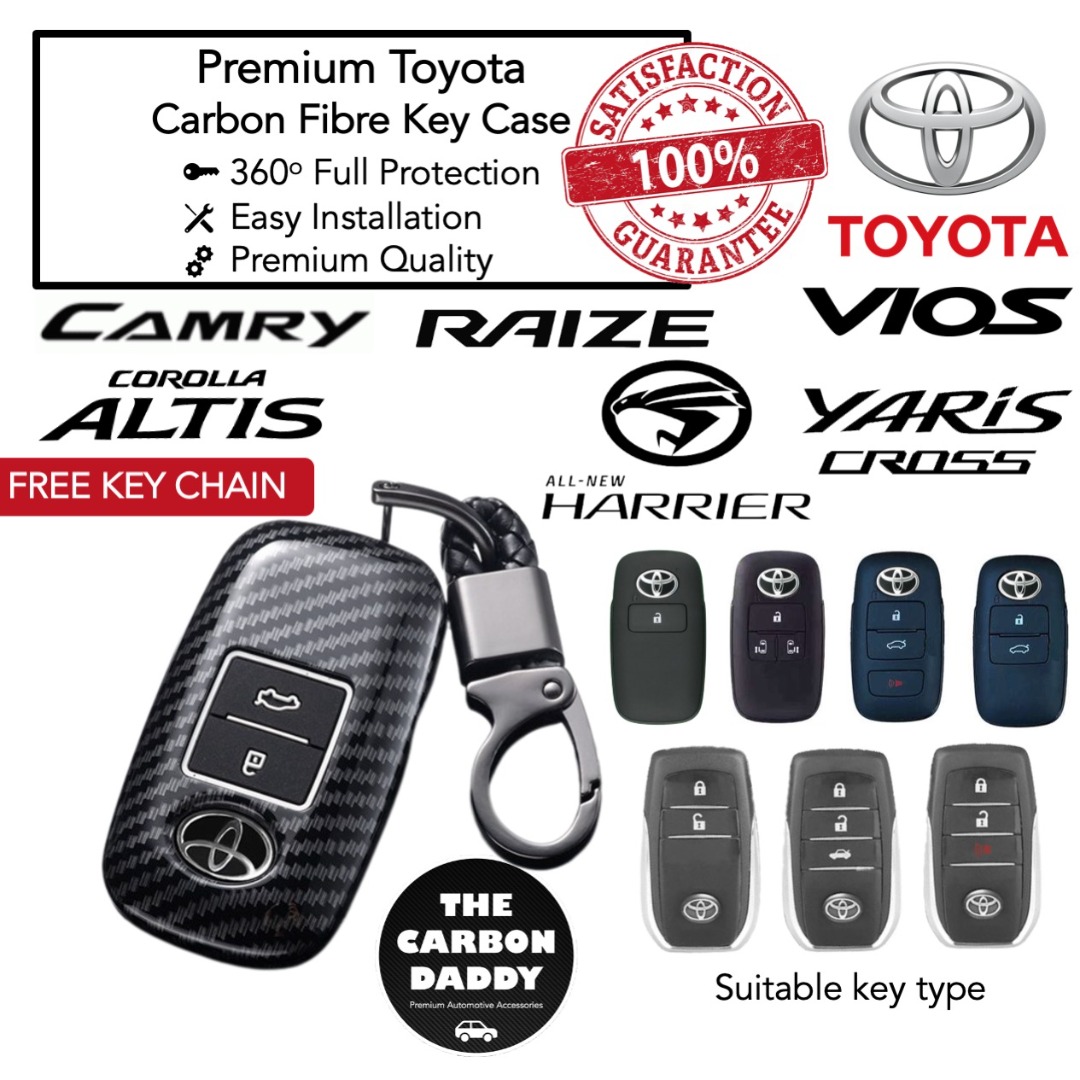 Premium Toyota Carbon Fibre Full Cover Key Case, Tags: toyota, raize ...