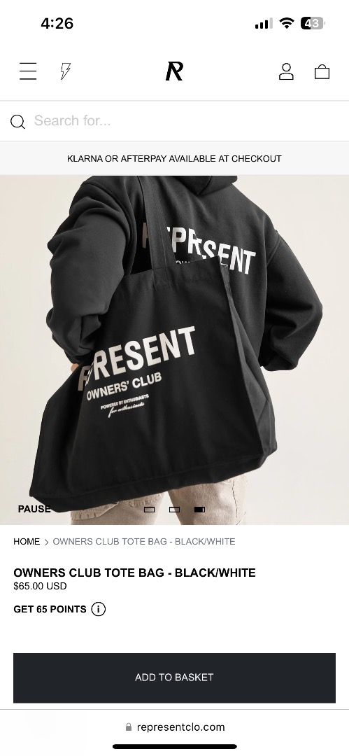 REPRESENT Tote Bag, Men's Fashion, Bags, Sling Bags on Carousell