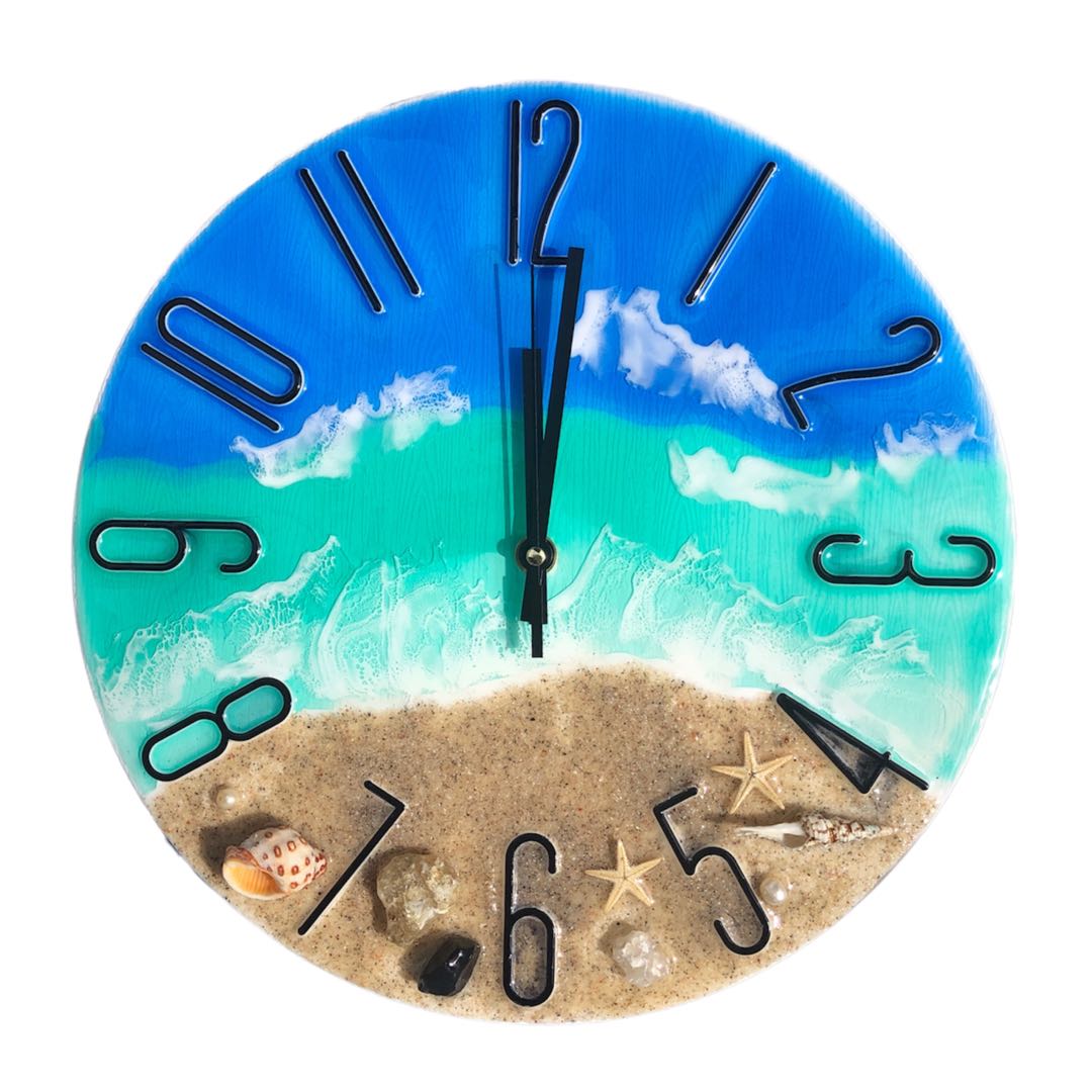 Resin Wall clock (Beach-Themed) on Carousell