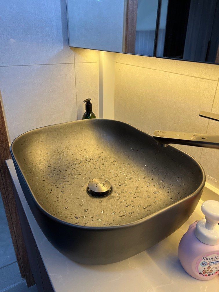 Roz gunmetal round rectangle basin hoe kee countertop sink, Furniture ...