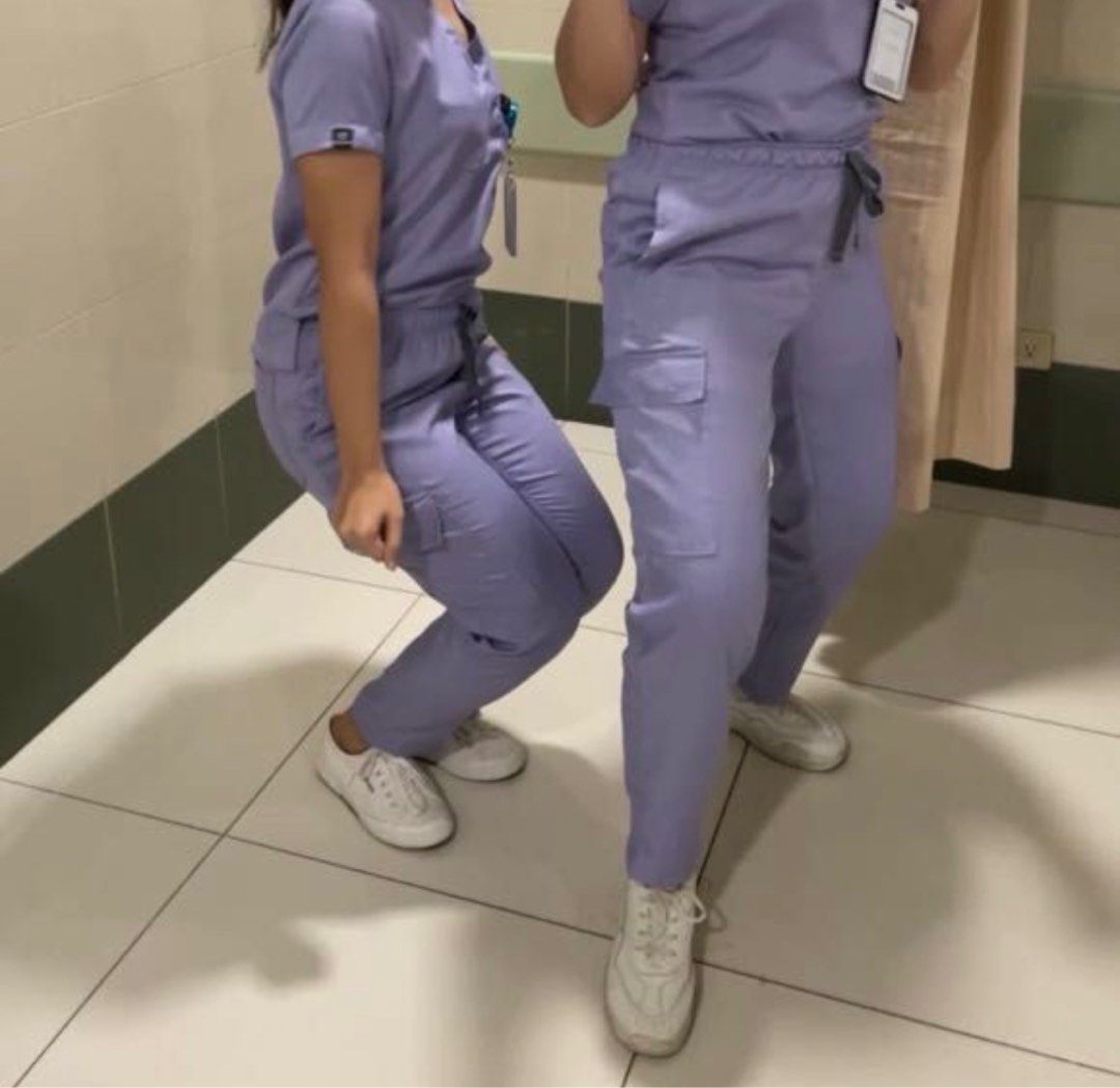 Scrub Studio Purple Scrub Suit, Women's Fashion, Dresses & Sets, Sets ...