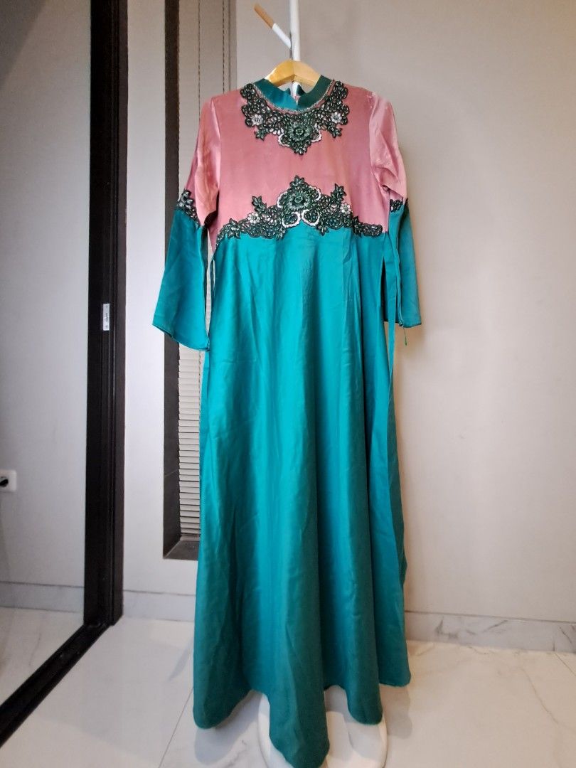 Shelly glamour long dress gamis sultan payet, Fesyen Wanita, Muslim ...