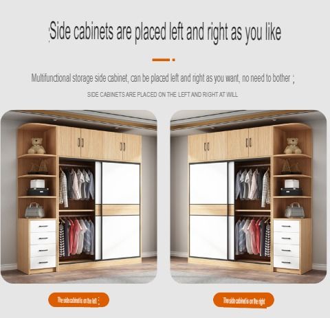 Sliding door wardrobe home bedroom small apartment sliding door storage ...