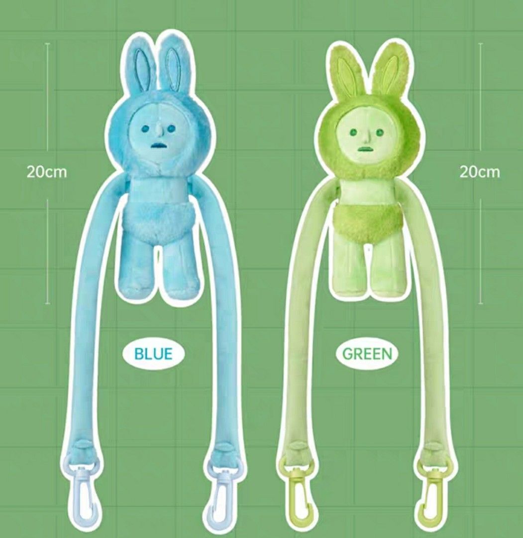 [SMISKI] SMISKI RABBIT HANGING PLUSHIES AVAILABLE IN BLUE AND GREEN ...