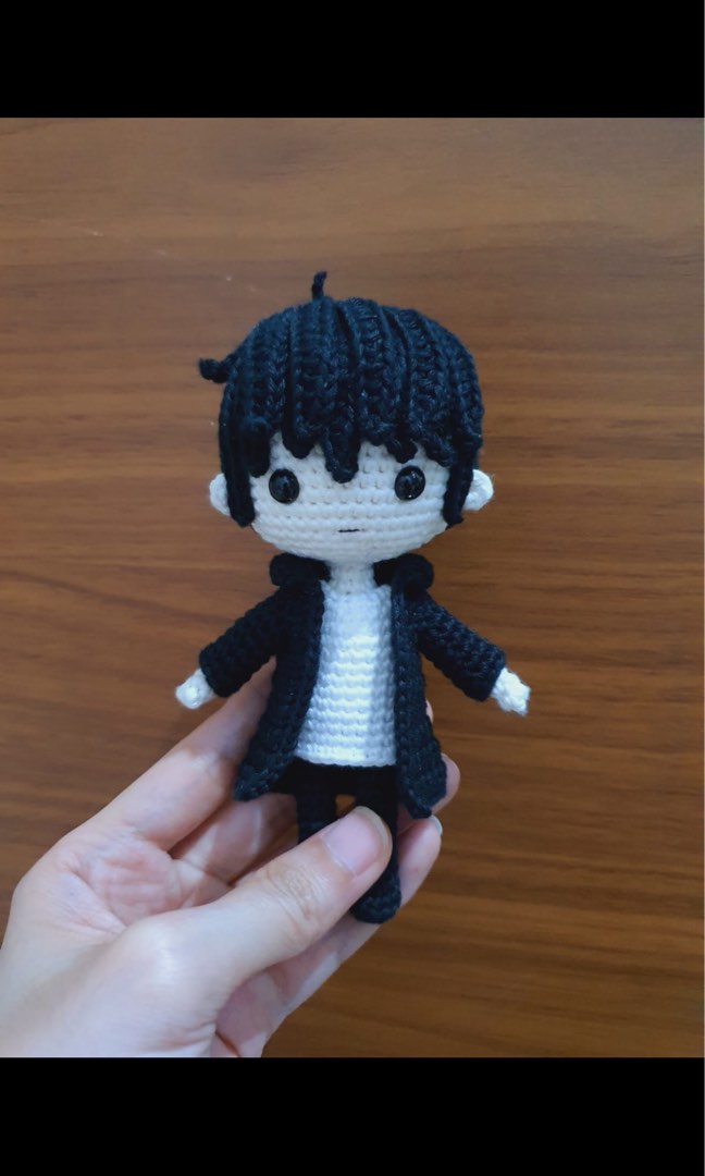 Solo Leveling Sung Jin Woo Guy Handmade Crochet Doll, Hobbies & Toys ...