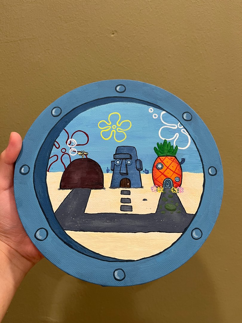 SpongeBob window porthole painting, Hobbies & Toys, Stationery & Craft ...