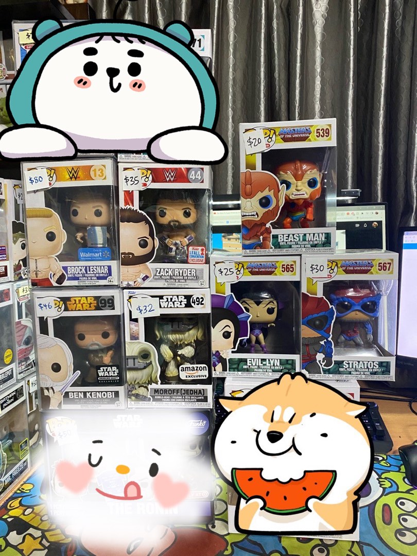 Star Wars, Masters of the universe Funko Pops - Ben Kenobi, Moroff ...